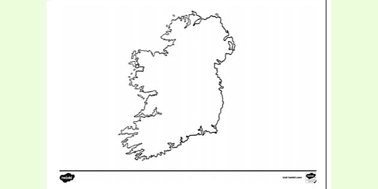 Map of Ireland Colouring Sheet (teacher made) - Twinkl
