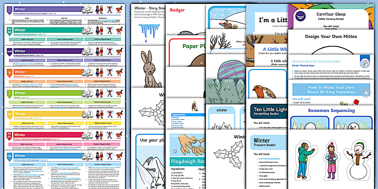 EYFS Winter Activity Planning and Continuous Provision Ideas Resource Pack