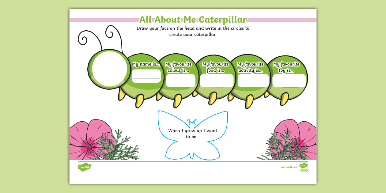 All About Me Caterpillar Activity - Twinkl - KS1 - Twinkl