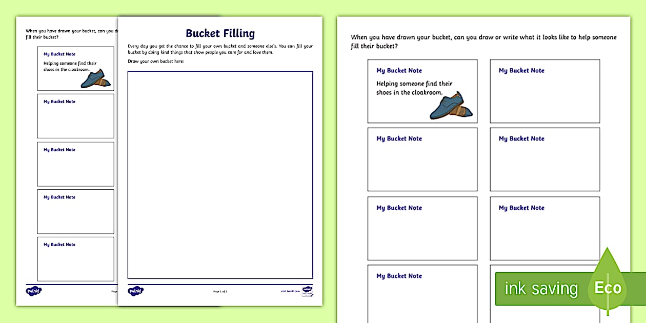 Bucket Filler Worksheets | Twinkl Primary Resources - Twinkl