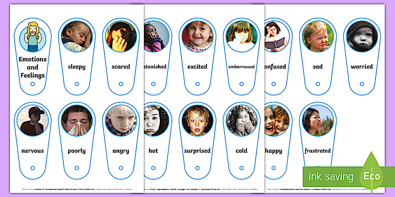 Editable Emotions and Feelings Photo Pack (teacher made)