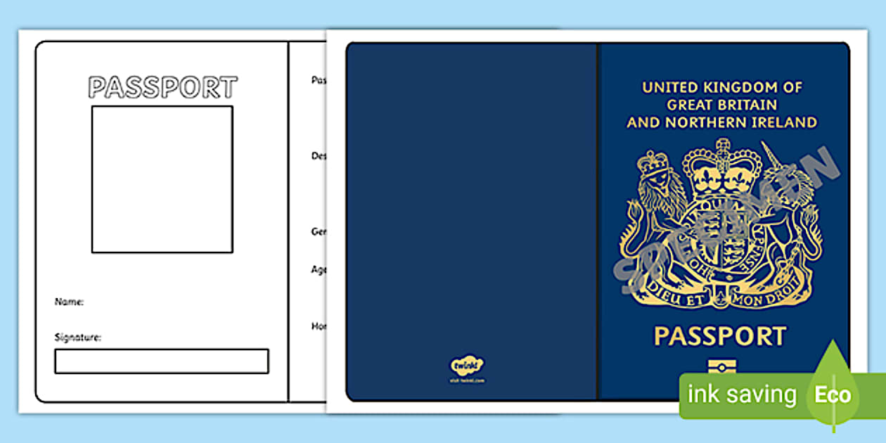 Editable UK Passport Template (teacher made) - Twinkl