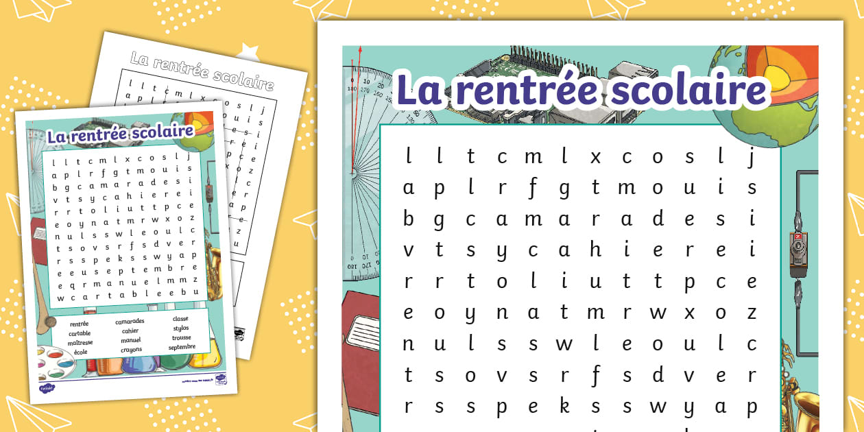 * NEW * Mots mêlés : La rentrée scolaire - Twinkl