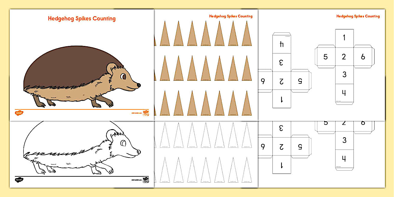 Counting the Hedgehog Spikes Worksheet (Teacher-Made)