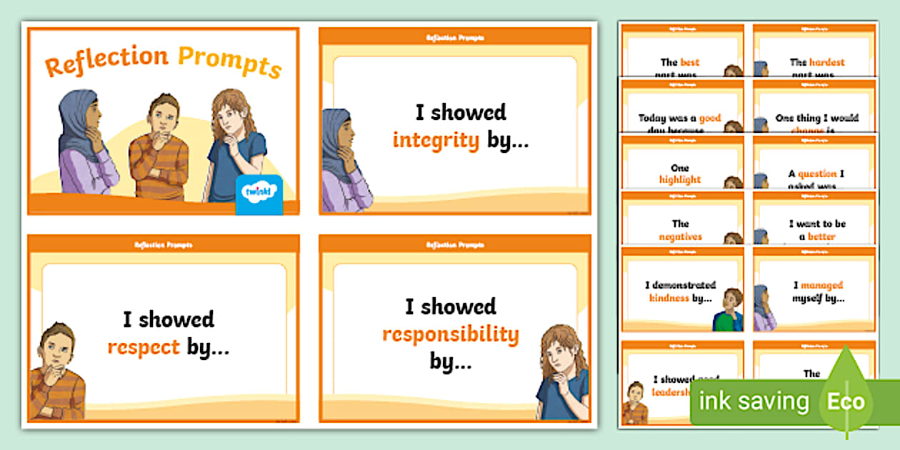 Reflection Prompts (teacher made) - Twinkl