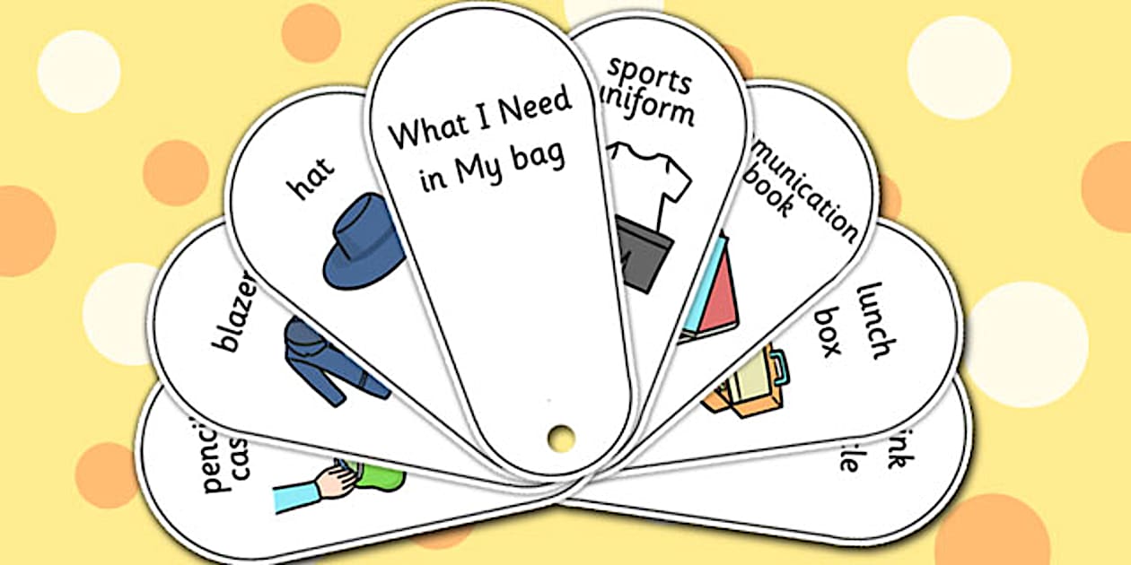 What I Need in My Bag Communication Fan Set - Twinkl