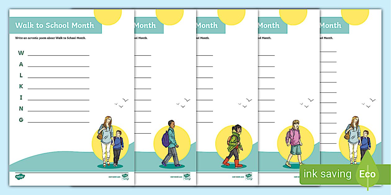 Walk to School Month Acrostic Poems (teacher made) - Twinkl