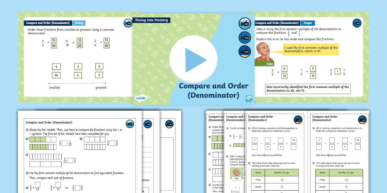 👉 Y6 DiM: Step 3A Compare and Order (Denominator) Pack