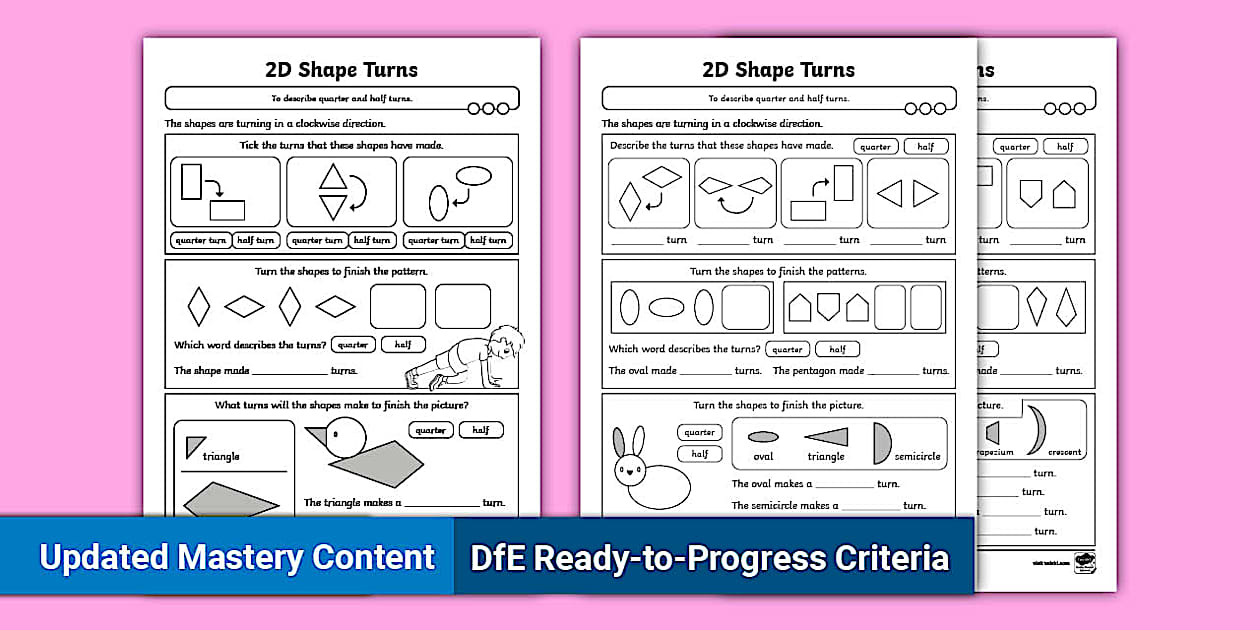 👉 Describe Quarter and Half Turns PlanIt Maths Activity Sheets