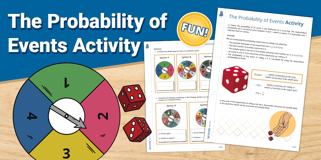 The Probability of Events Activity (Teacher-Made) - Twinkl
