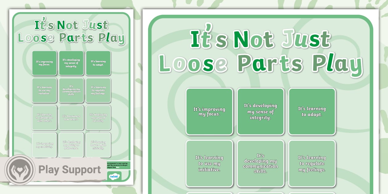 Not Just Outdoor Large Loose Parts Play Meta-Skills Poster
