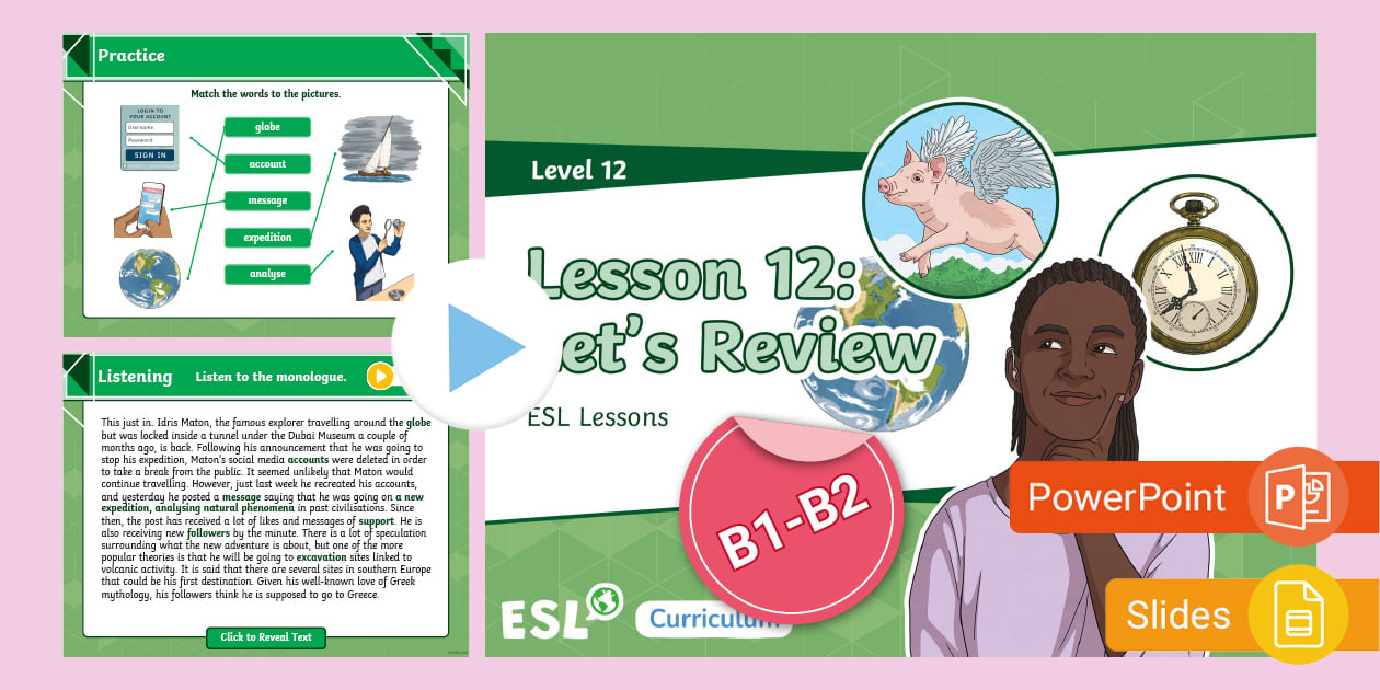 ESL Curriculum Level 12, Lesson 12 (teacher made) - Twinkl