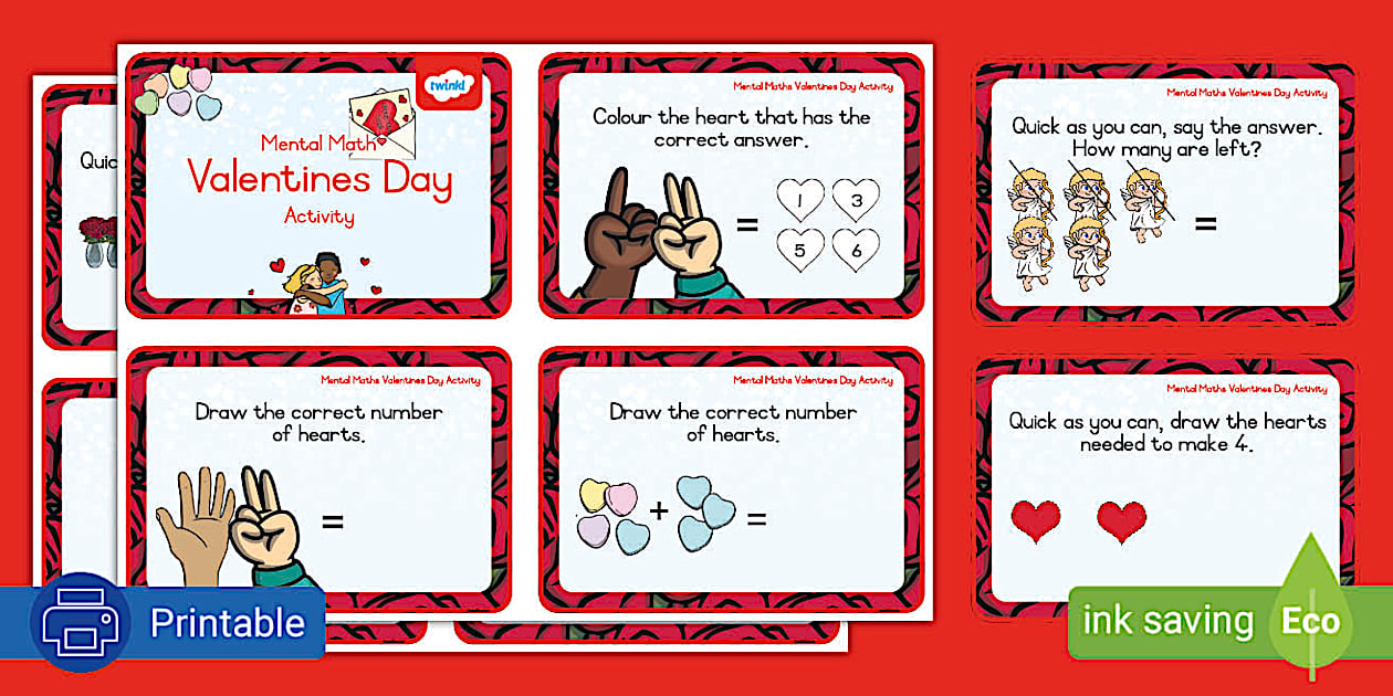 Grade R Mental Math Valentines Day Activities (teacher made)