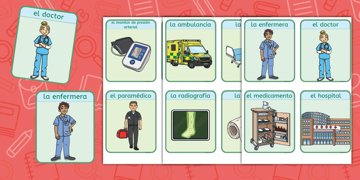 Tarjetas Visuales: En el Hospital (teacher made) - Twinkl