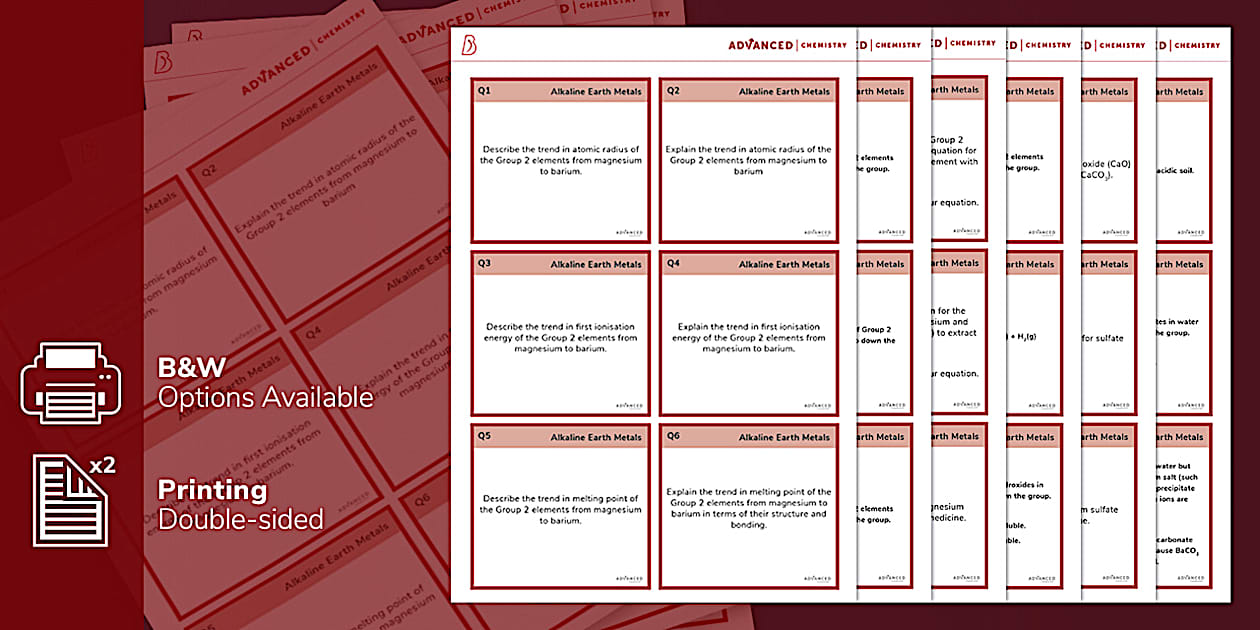 Group 2 The Alkaline Earth Metals Flashcards (Teacher-Made)