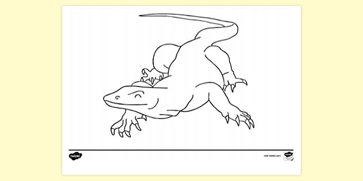 Goanna Colouring Sheet (Teacher-Made) - Twinkl
