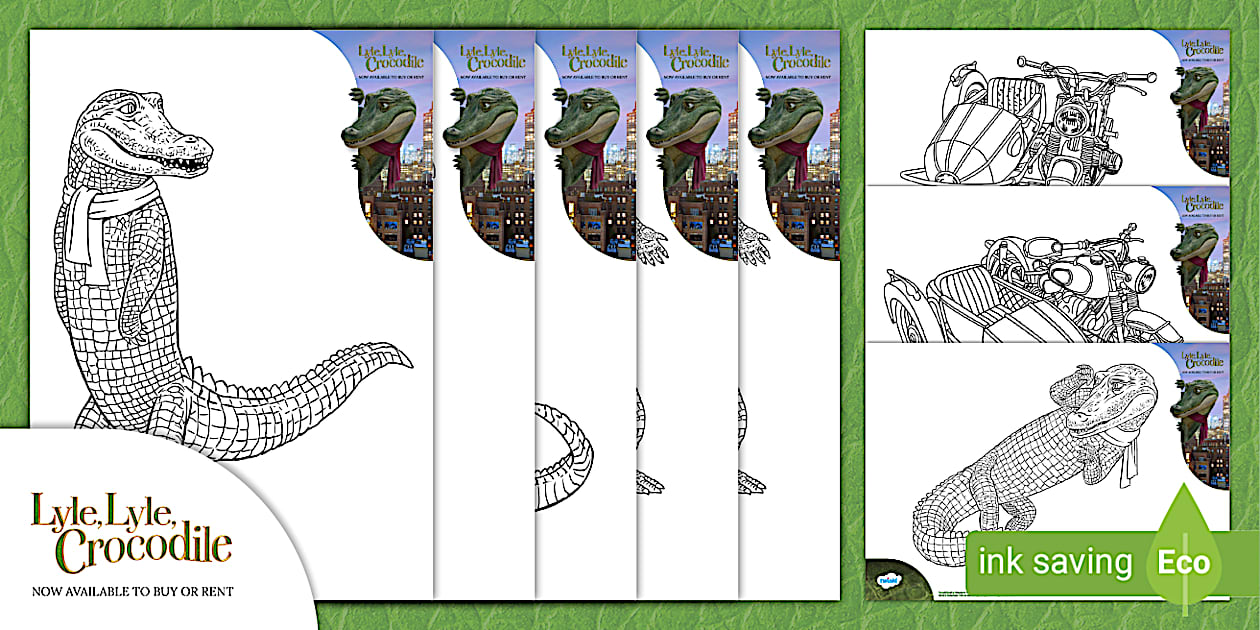 FREE! - Lyle Lyle Crocodile Colouring Pages | Sony Pictures | Twinkl