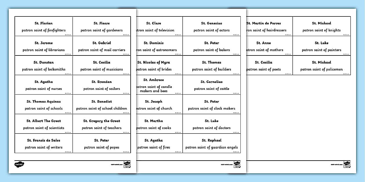 Patron Saint Game | Christian Education | Twinkl USA