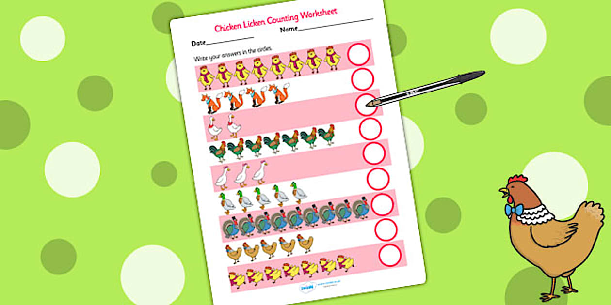 Chicken Licken Counting Sheet (Teacher-Made) - Twinkl