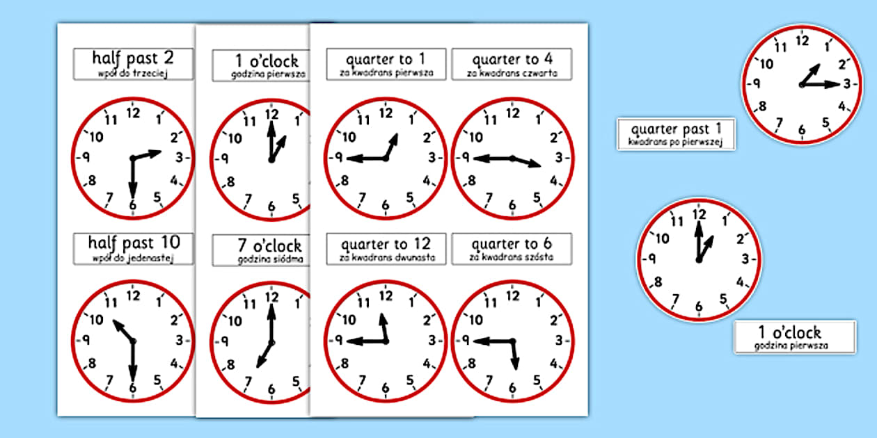 Analogue Clocks Polish Translation (teacher made) - Twinkl