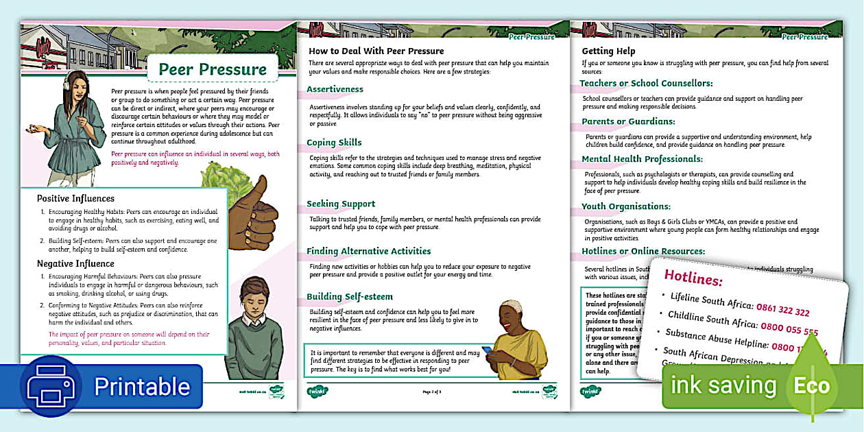 Peer Pressure in the Senior Phase