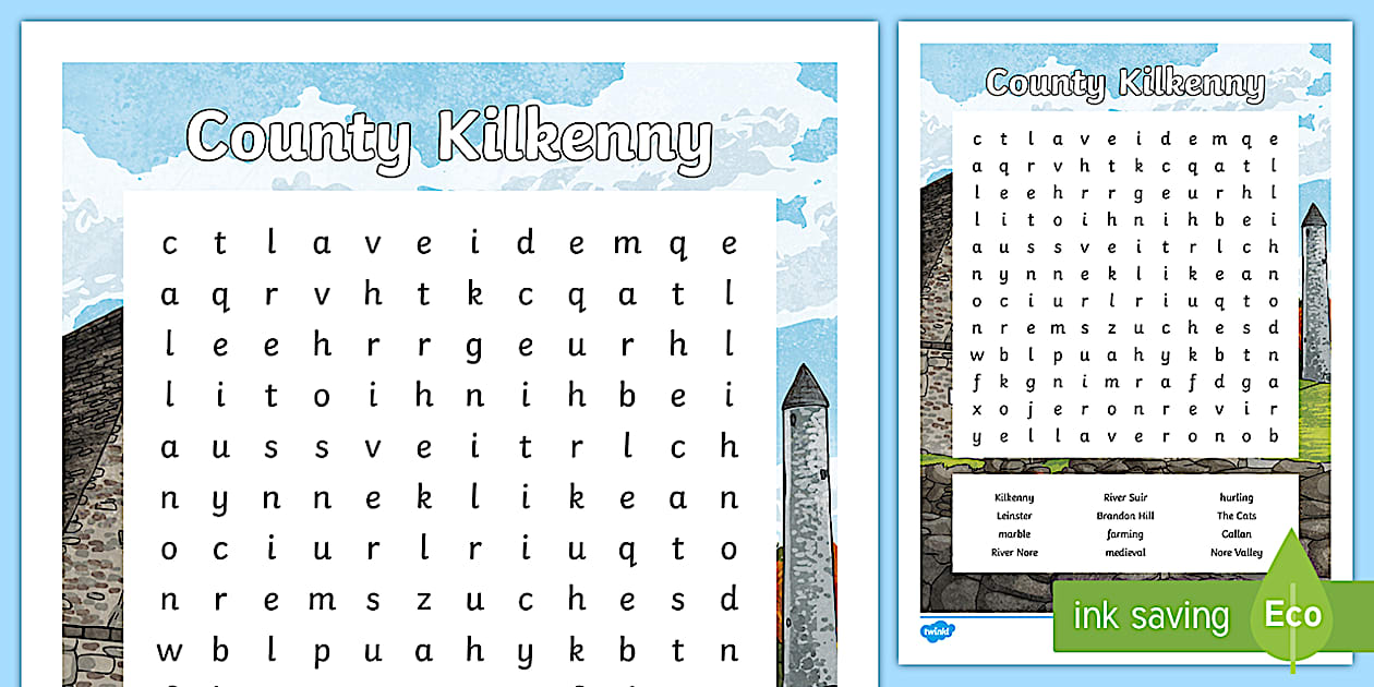 County Kilkenny Word Search (teacher made) - Twinkl
