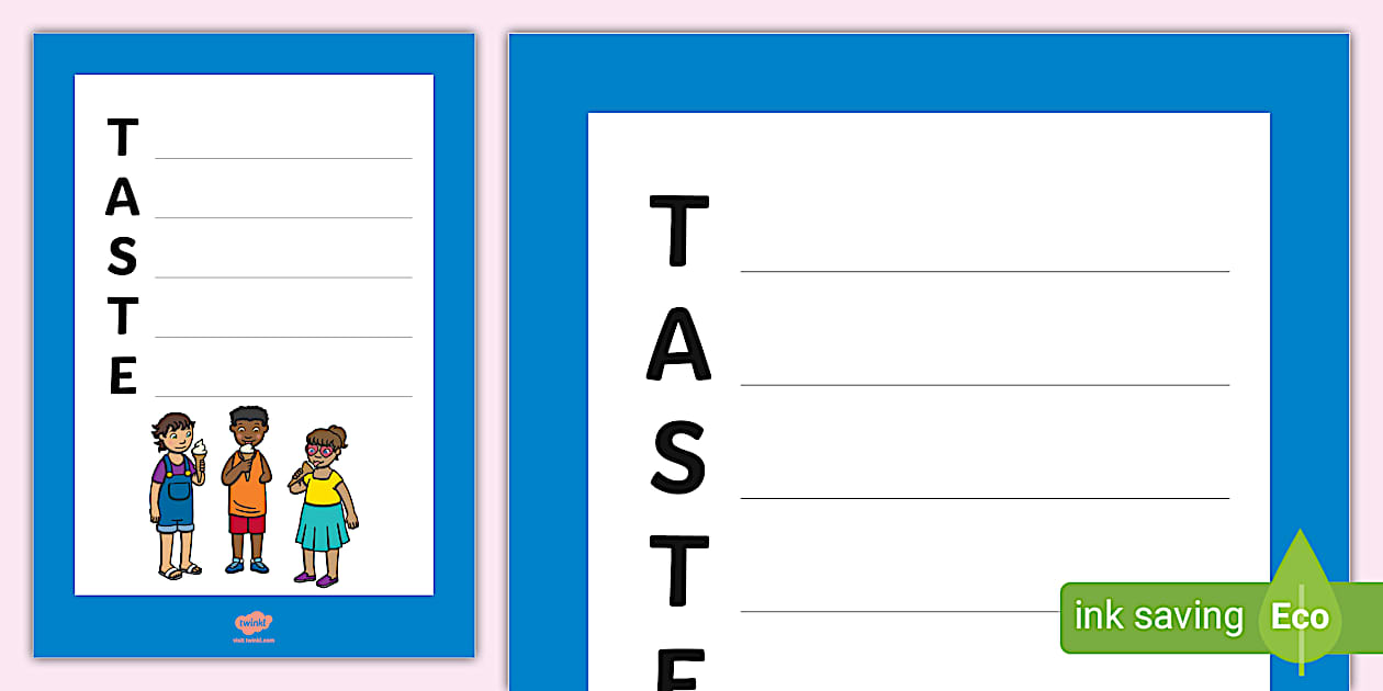 Taste Acrostic Poem (teacher made) - Twinkl
