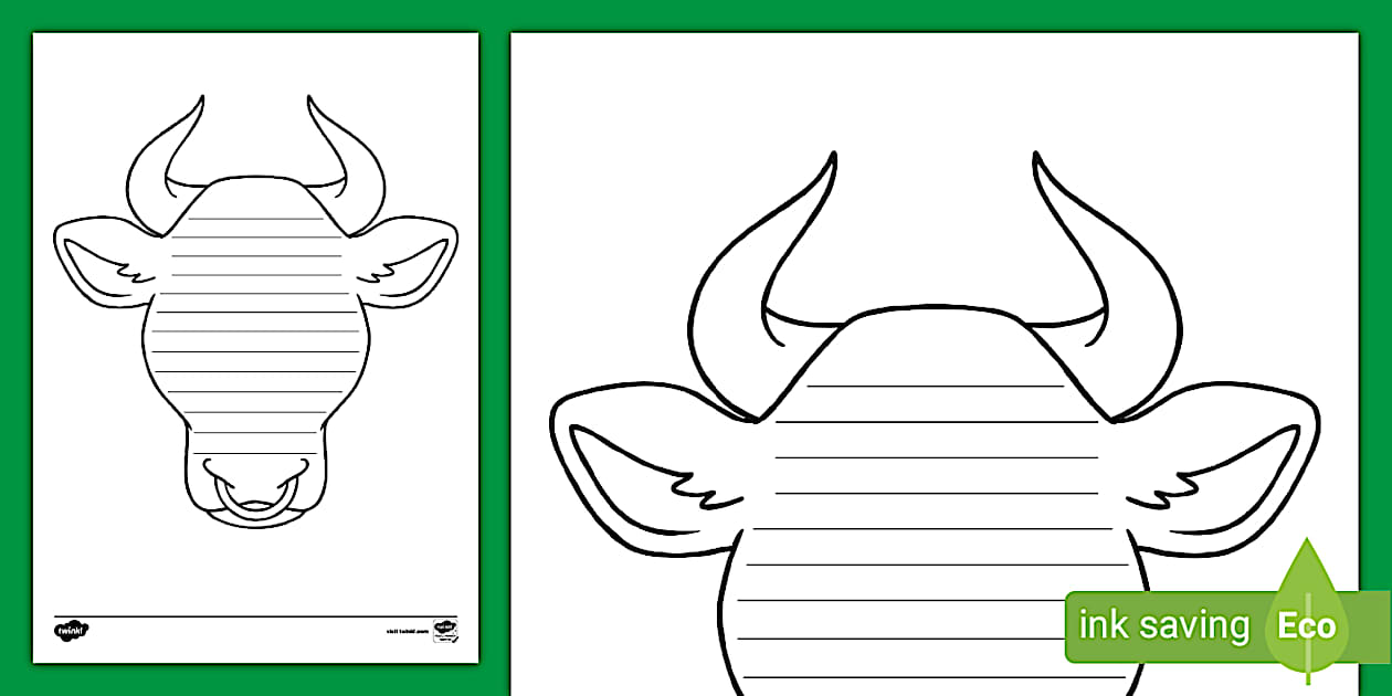 Bull Writing Template (teacher made) - Twinkl