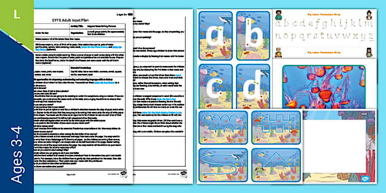 EYFS Under the Sea Magical Name Writing Adult Input Plan