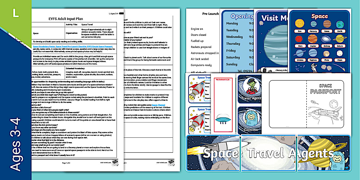 EYFS Space Travel Adult Input Plan and Resource Pack