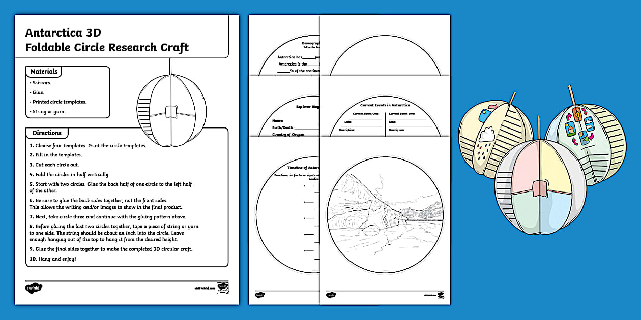 Antarctica 3D Foldable Circle Research Craft (teacher made)