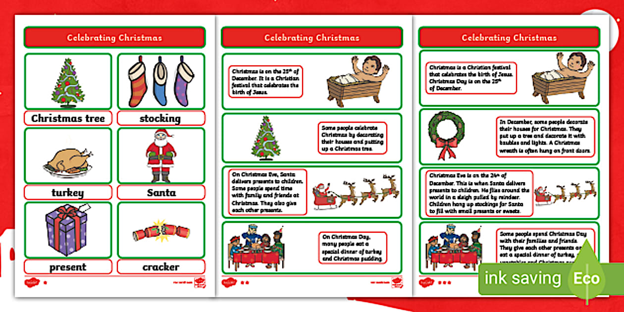 Let’s Learn About Celebrating Christmas Fact File - Twinkl