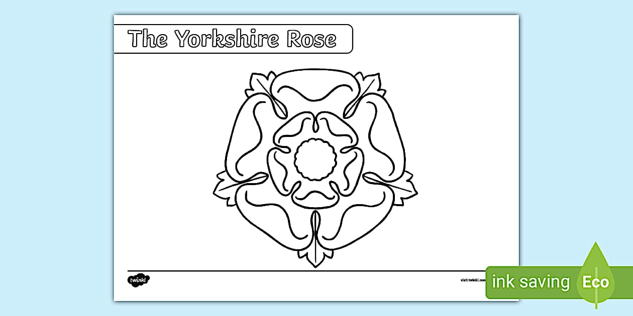 Yorkshire Rose Colouring Page (teacher made) - Twinkl