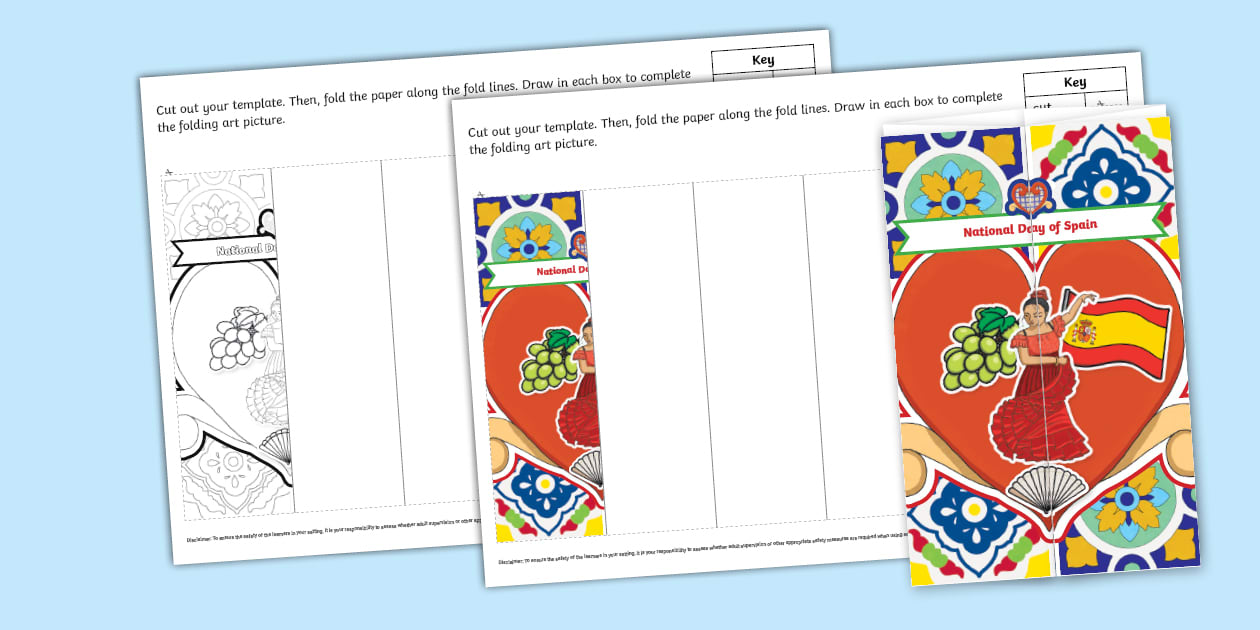 National Day of Spain Folding Art Template (teacher made)
