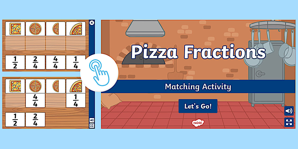 Pizza Fractions Interactive Matching Activity | Twinkl Go!