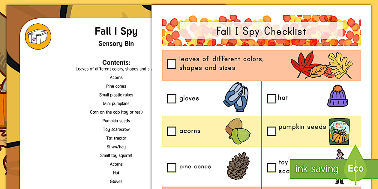 Printable Fall Eye Spy Activity Sheet for Kids | Twinkl USA