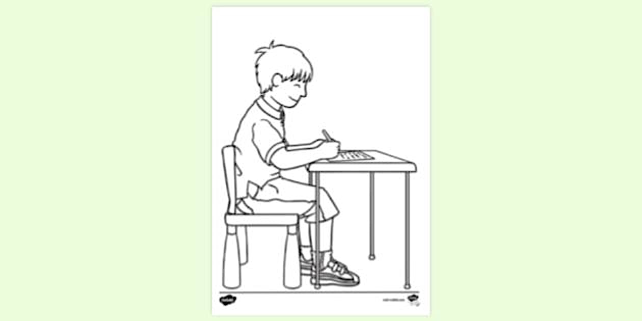 Proper Writing Posture Colouring Sheet (teacher made)