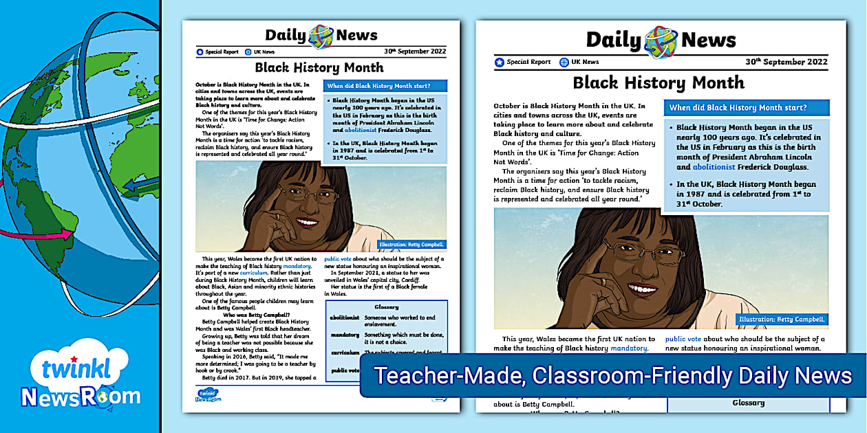 Black History Month - Daily NewsRoom Article (ages 9-11)