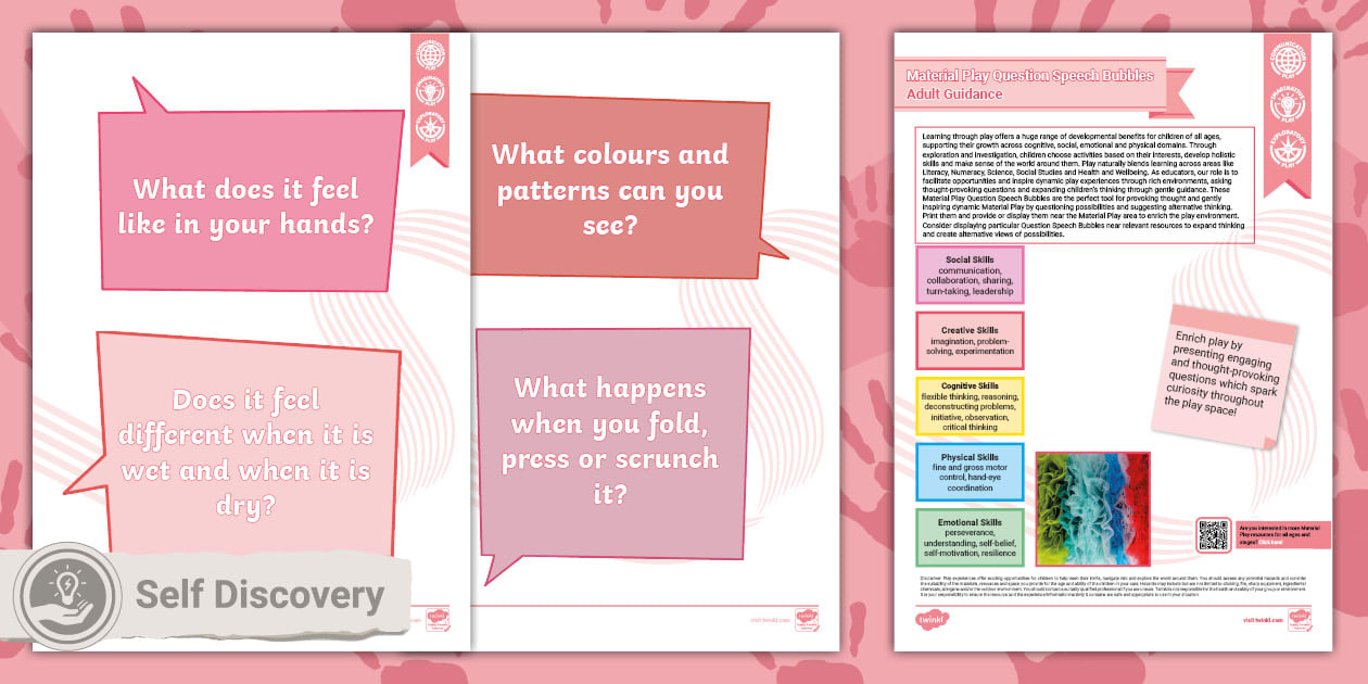 Material Play Question Speech Bubbles (teacher made)