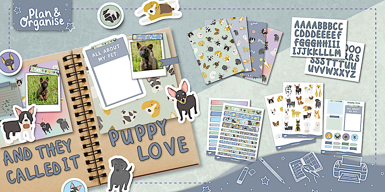 Puppy Love | Printable Scrapbooking Kit (teacher made)