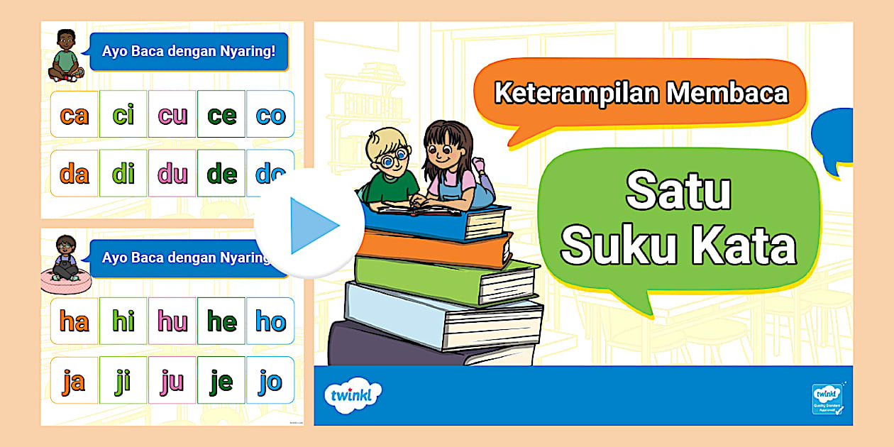 PowerPoint Keterampilan Membaca Satu Suku Kata - Twinkl