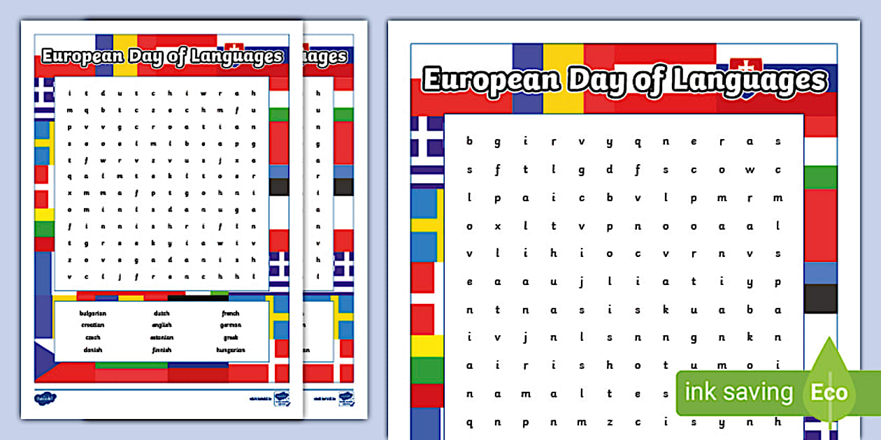 European Day of Languages Wordsearch (Teacher-Made) - Twinkl