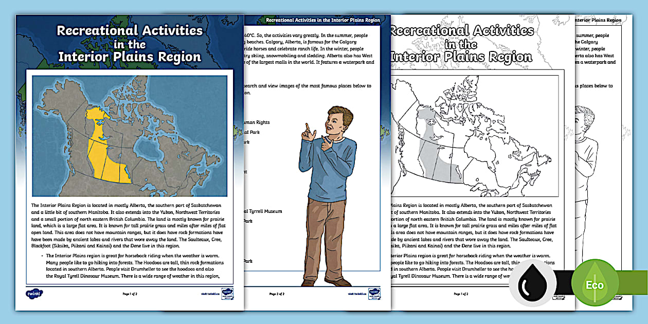 Recreational Activities in the Interior Plains Fact File