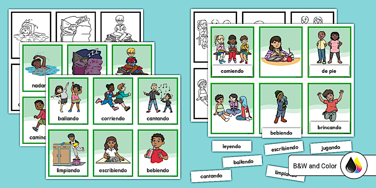 Beginning Spanish: What Are They Doing? Matching Game