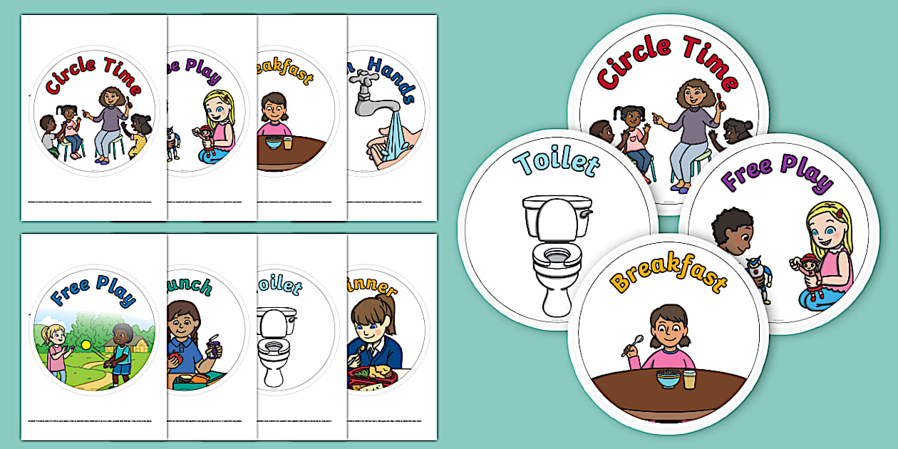 Daily Routine Circle Display Cut-Outs (teacher made)