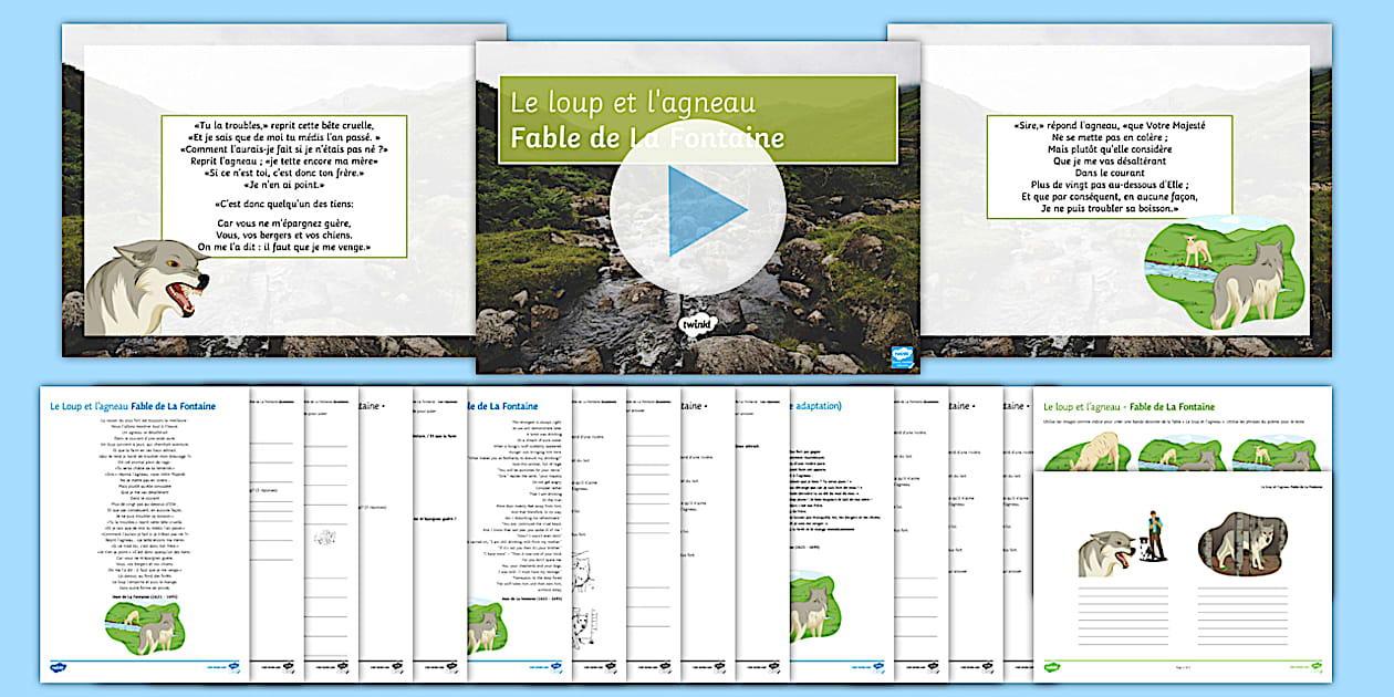 Pâques: Le loup et l'agneau Differentiated Reading Comprehension Activity