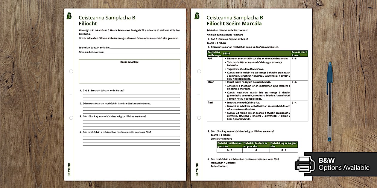 Ceisteanna Samplacha B (Filíocht)