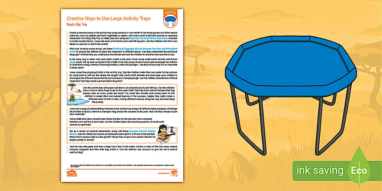 EYFS Ages 3-5 Large Activity Trays: Bug's Big Trip - Twinkl