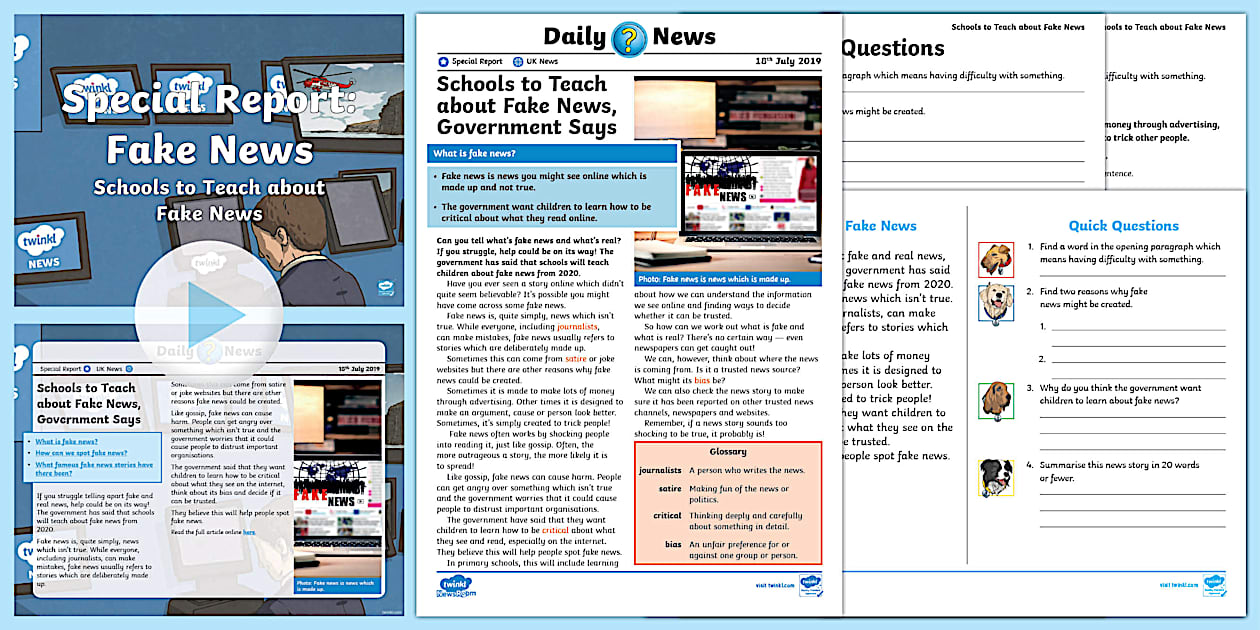 UKS2 Fake News Lesson Pack | Twinkl PSHE Resources - Twinkl