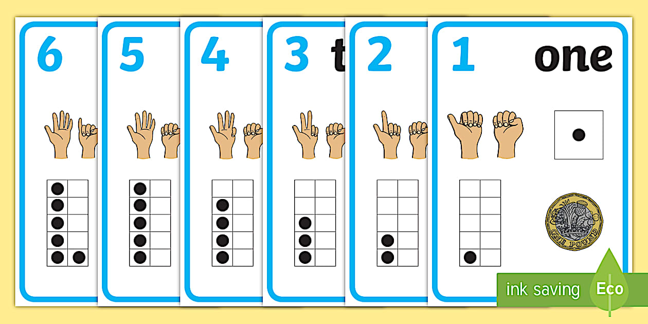 Visual Number Line with Ten-Frames Display Posters 1-30
